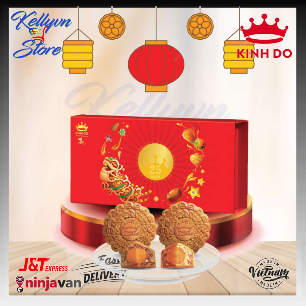 Banh Trung Thu KINH DO/Vietnam Mooncake KINH DO/越南 KINH DO 蛋黃火腿/香腸混合月餅 ...