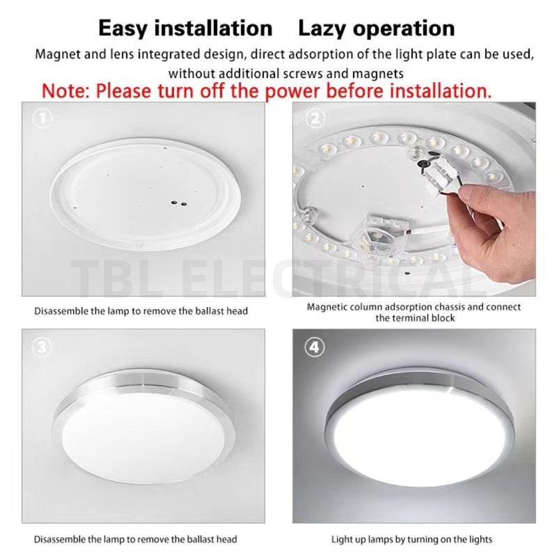 🔥READY STOCK🔥 LED Magnetic Light Module Circular Tube 24W 36W 48W 72W ...