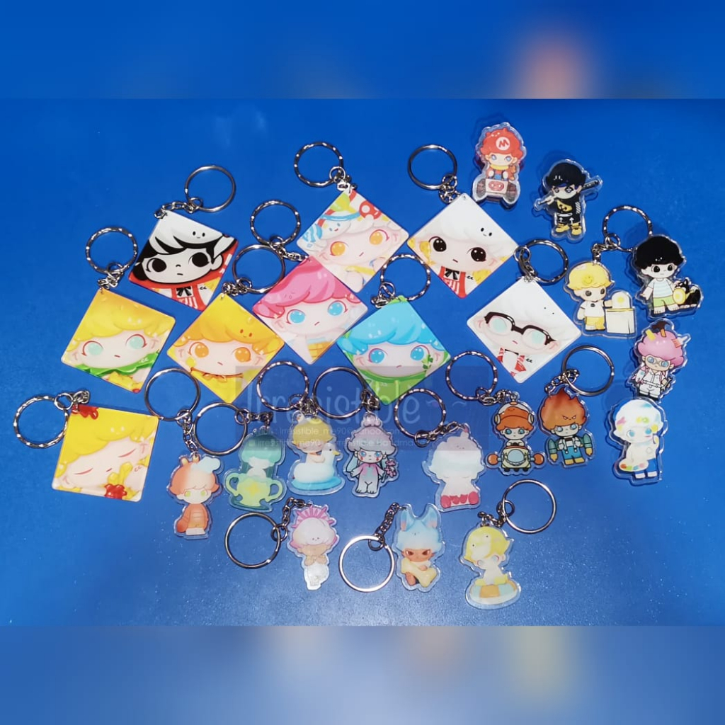 Dimoo Popmart Acrylic 4cm Cartoon DIY Handmade Keychains and Paperclips ...