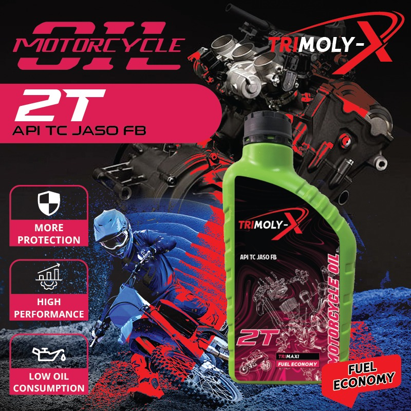 TRIMOLY-X TRIMOLYX 2T 1L 2 Stroke oil API TC JASO FB Motorcycle Engine ...