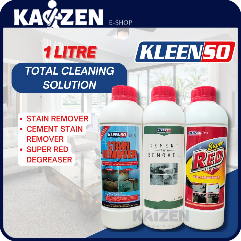 KLEENSO 1 LITRE TOTAL CLEANING SOLUTION ( Stain Remover , Cement Stain Remover , Super Red ...