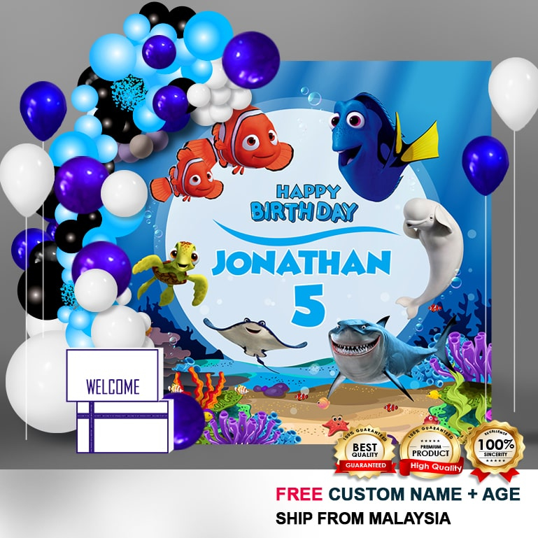 Banner Hari Jadi / Banner Hiasan - Ikan / Laut / Nemo / Ocean | Shopee ...