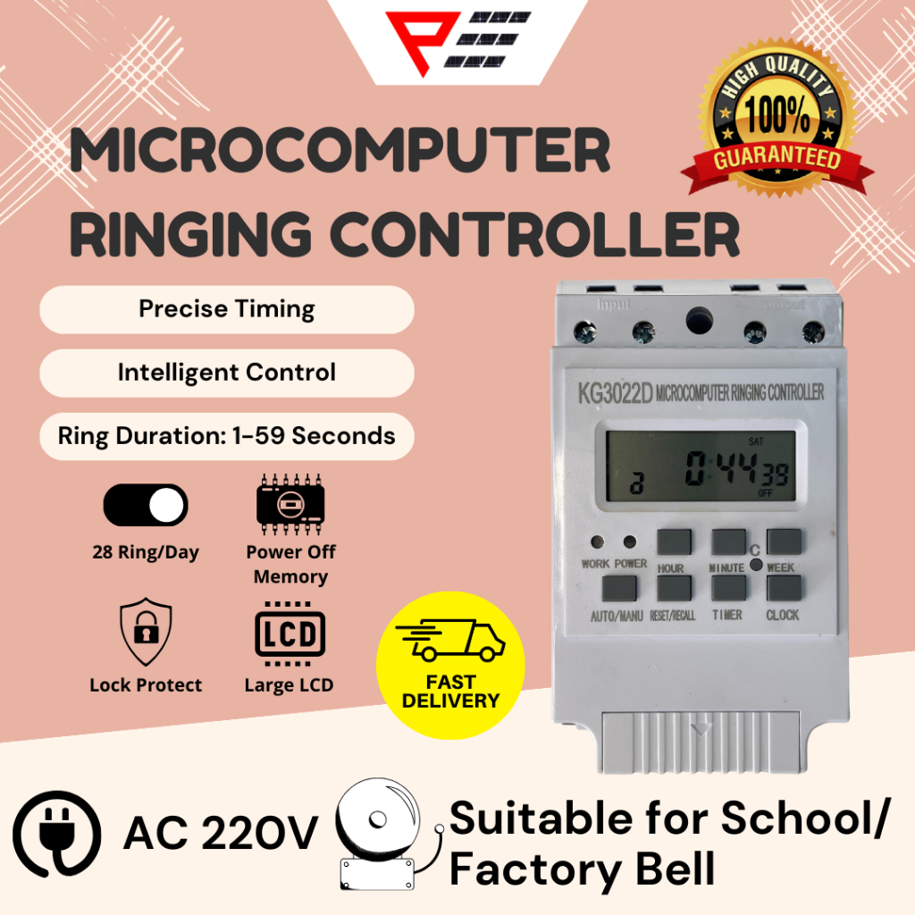 KG3022D Automatic Microcomputer Ringing Bells Timer Factory Bell School ...
