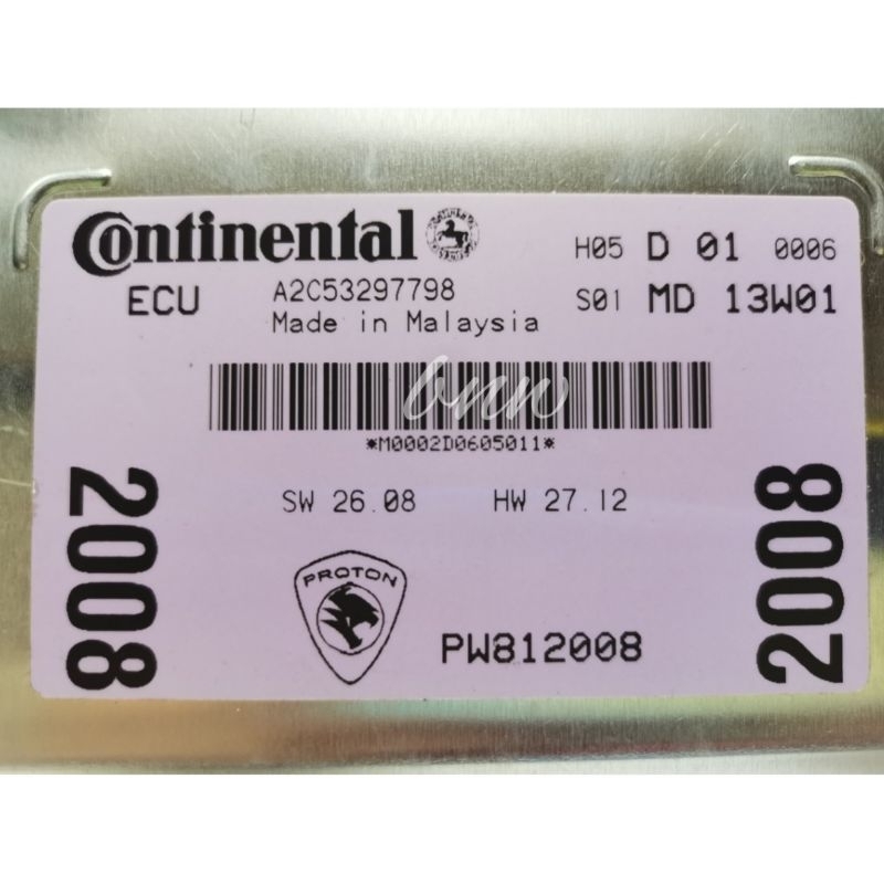 ORIGINAL PROTON NEW PROTON PERSONA GEN 2 SAGA BLM ECU PW812008 2008 ...
