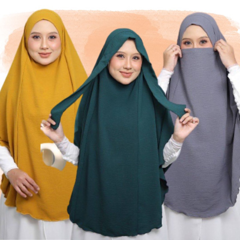 Khimar sarung labuh Ironless | Tudung Labuh Tali Cotton Cey | Shopee ...