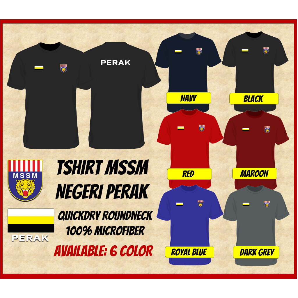 MSSM NEGERI PERAK | MAJLIS SUKAN SEKOLAH MALAYSIA TSHIRT NEGERI | 100% ...