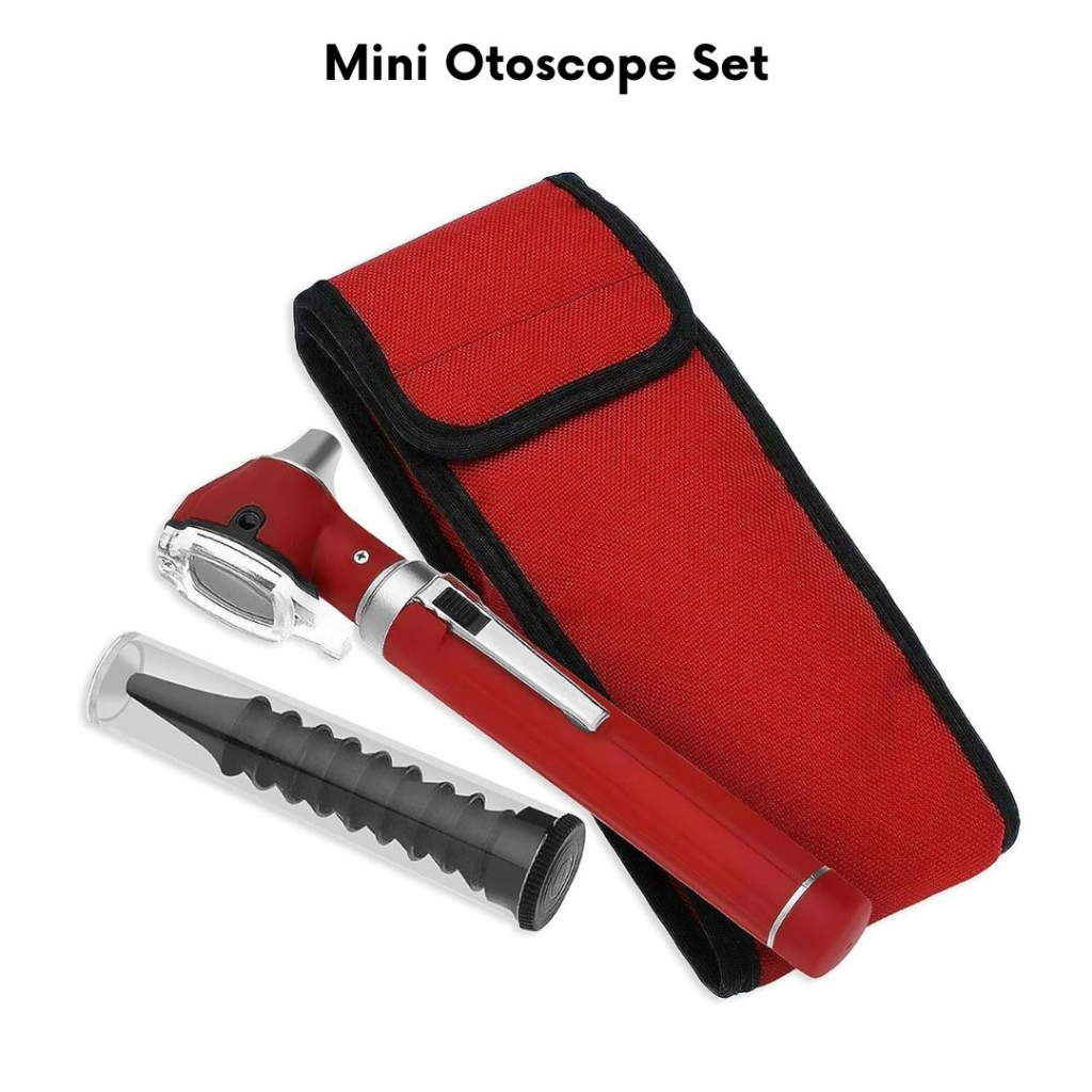 ENT Diagnostic Instruments Mini Otoscope Fiber Optic Red Color Medical ...