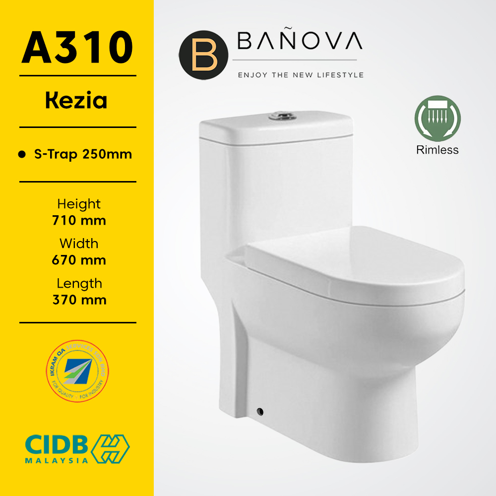 [Limit to 1 Unit Per Order] BANOVA KEZIA One Piece WC Toilet Bowl S ...