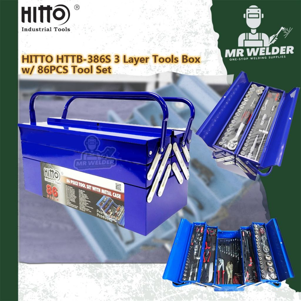 HITTO 3 Layer Tools Box With 86Pcs Tools Set With Metal Case ( HTTB ...