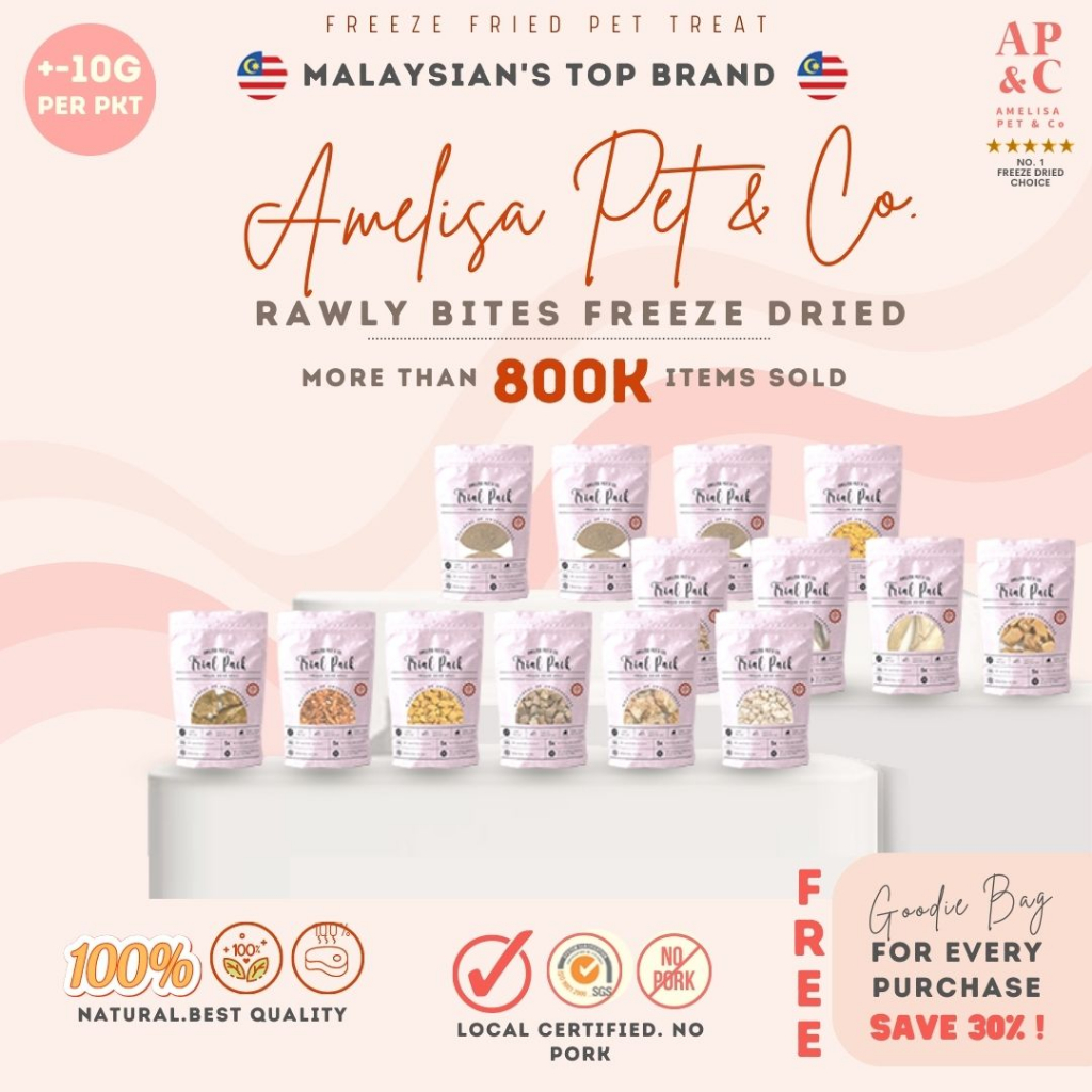 Amelisa Pet & Co. Freeze Dried Pet Treats Trial Packs (10g) (Main Meal ...