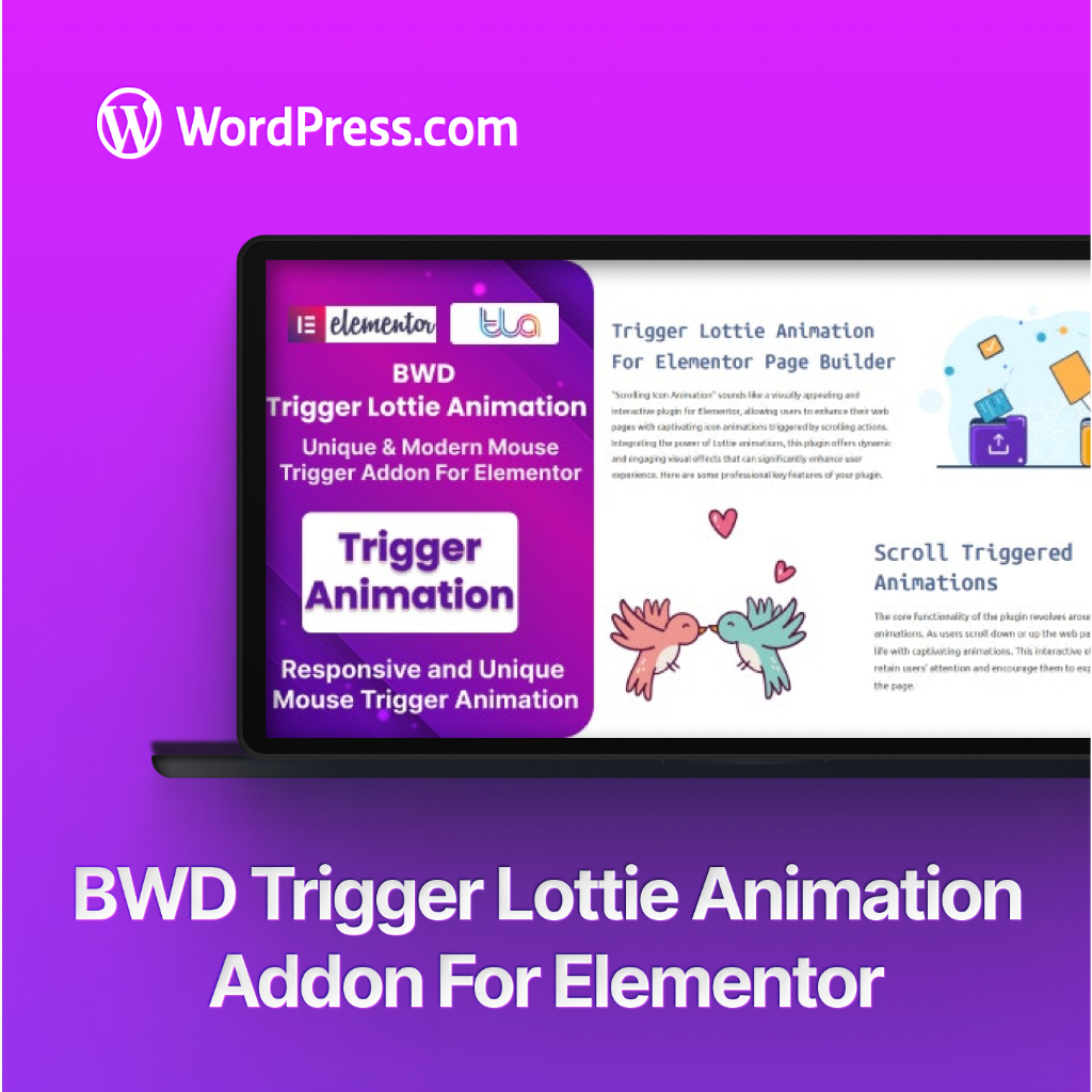 BWD Trigger Lottie Animation Addon For Elementor - Wordpress Pro Plugin | Shopee Malaysia