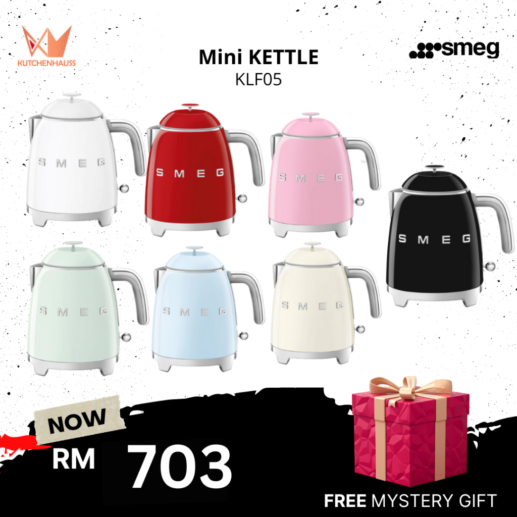 SMEG Mini Kettle KLF05 (1400W) 0.8Liters FOC Mystery Gift / SMEG Cerek ...