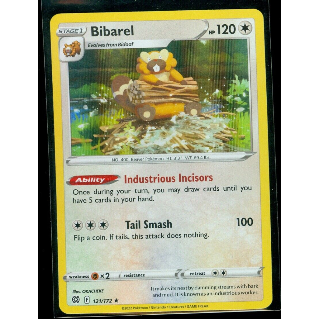 POKEMON BIBAREL 121/172 RARE HOLO - BRILLIANT STAR | Shopee Malaysia
