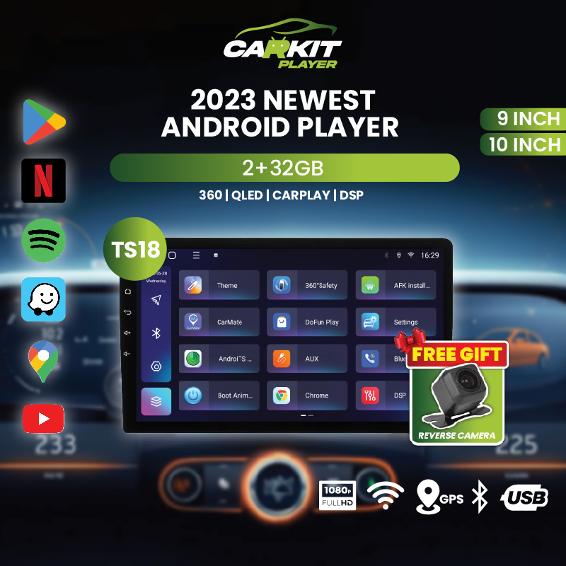[FREE CAMERA] CAR KIT PLAYER TS18 2+32gb 9 Inch | 10 Inch Screen ...