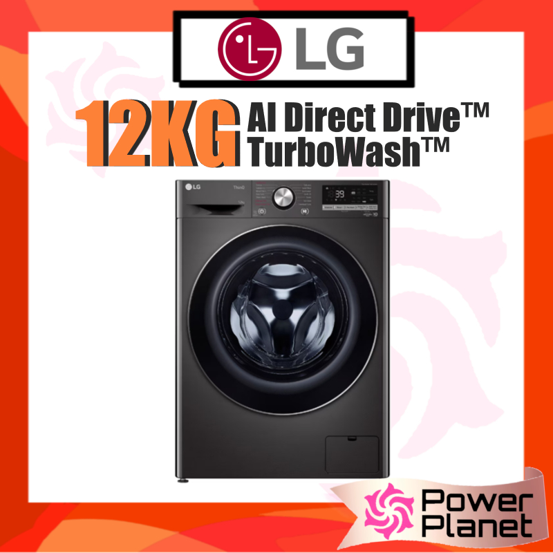 LG 12kg Front Load Washer FV1412S3B with AI Direct Drive and TurboWash 360 Washing Machine Mesin ...