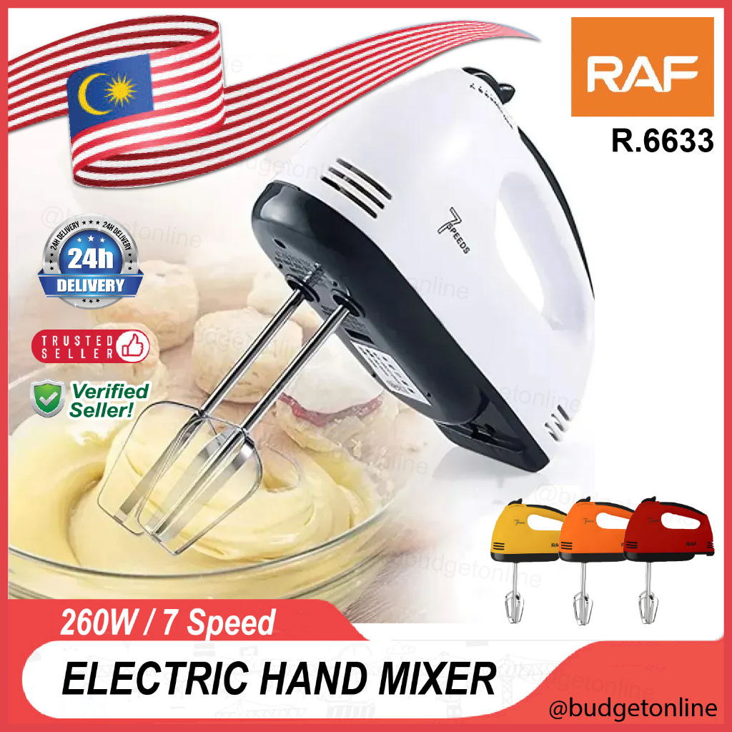 RAF/SCARLETT Electric Hand Mixer 7 Speeds Portable Handheld Baking 260W ...