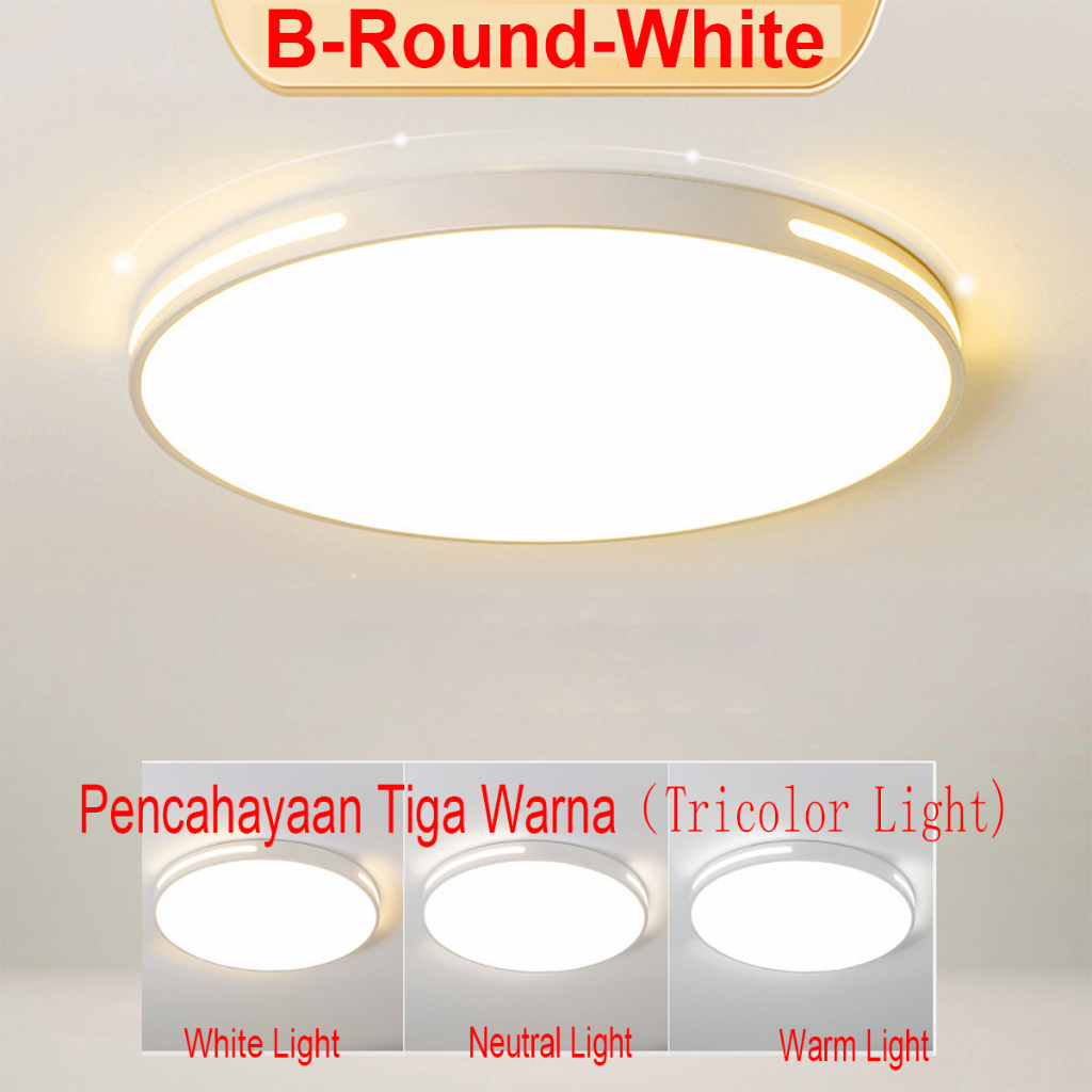 GOGEOUS 23/30CM Lampu Siling kayu LED Tricolor Lampu Syiling Bilik ...
