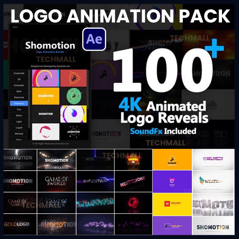 100+ Logo Animated Reveals 4K After Effect | Shopee Malaysia