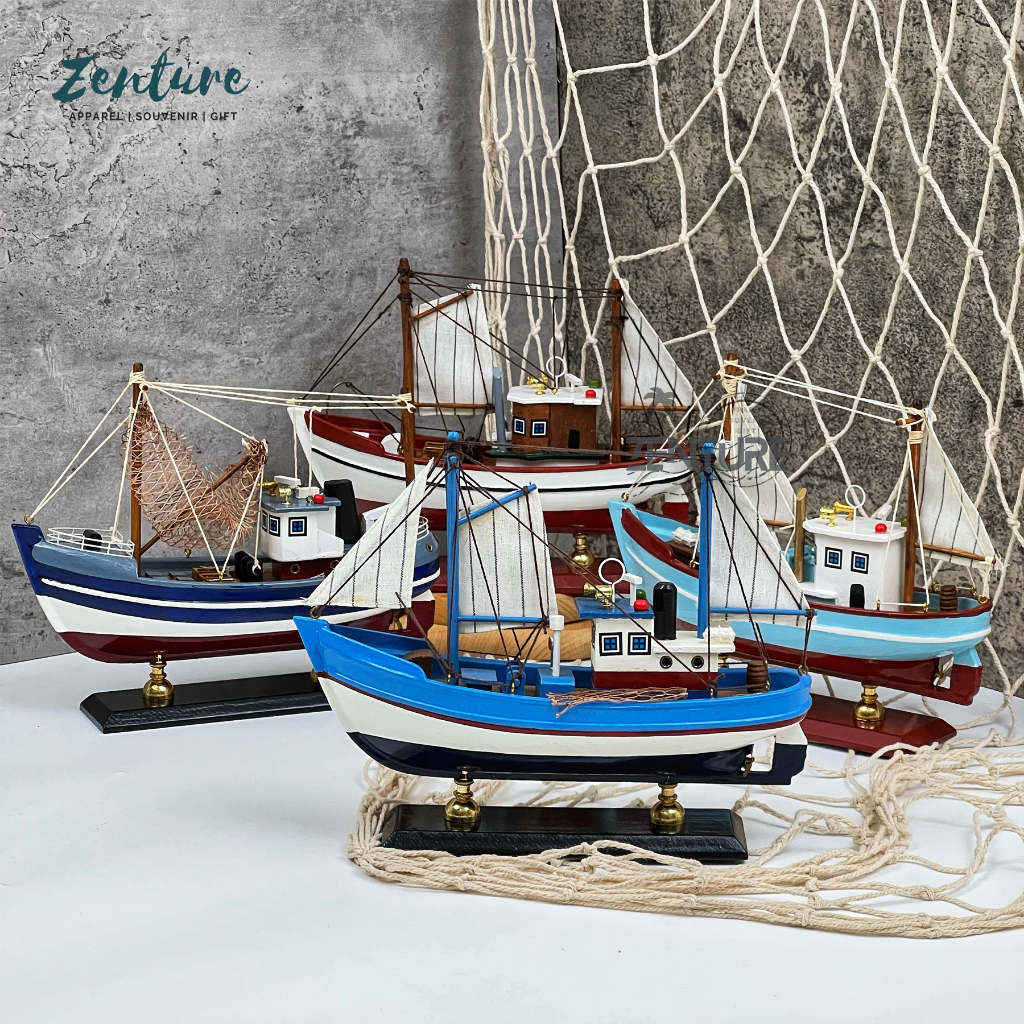 [DECOR] Zenture Wooden Fishing Boat Ocean Style Room Decoration Home ...
