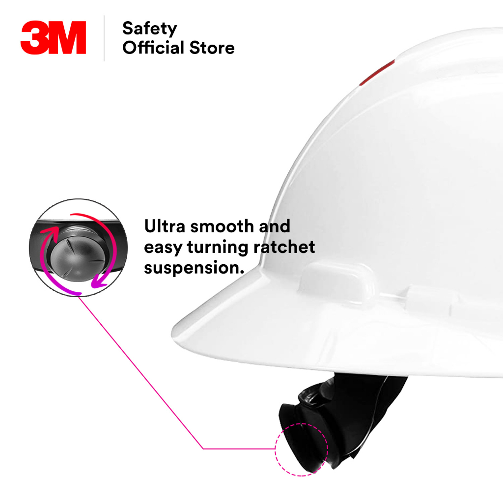 3M™ H-800SFR-UV Full Brim Safety Helmet / DOSH SIRIM Approved/ Ratchet ...