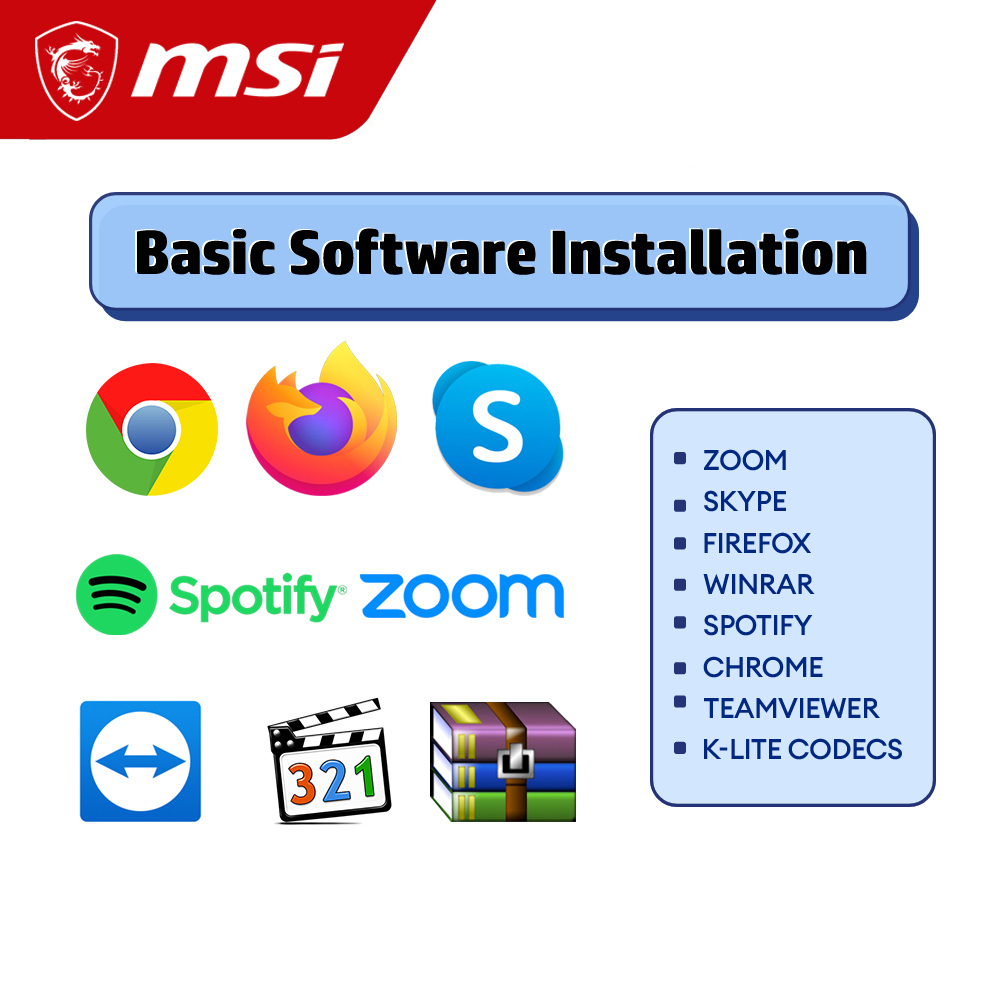 Basic Software Installation Service ( Chrome, Zoom, Firefox, Skype ...