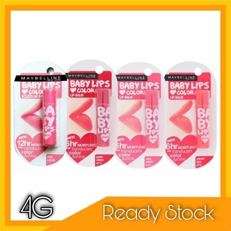 MBL Baby Lips Balm Color 4g Bibir Balsem SPF20 BERRY CRUSH /CHERRY KISS ...