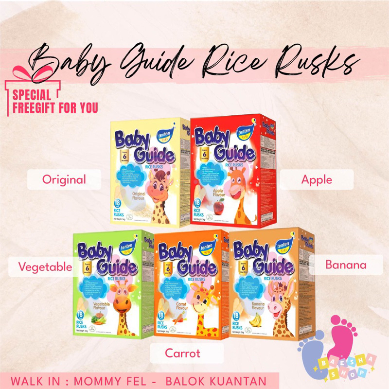TENTEN BABY GUIDE BISCUITS RICE RUSKS CRACKER (6M+) | Shopee Malaysia