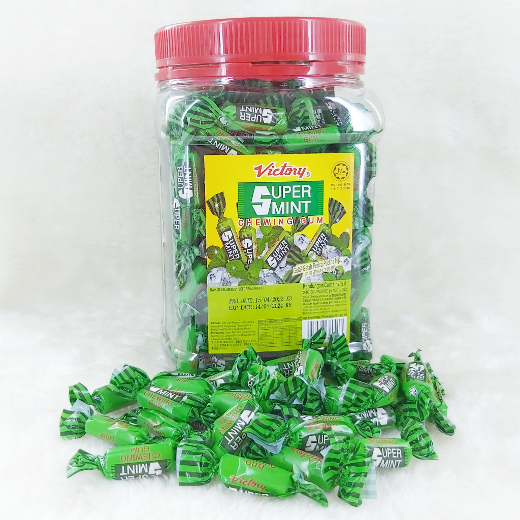 3g x 240pcs Khee San Victory Super Mint Chewing Gum Gula Gula Getah ...