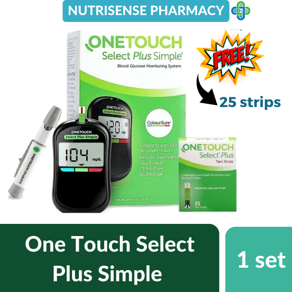 ONE TOUCH SELECT PLUS SIMPLE Meter FREE 25 Strips | Shopee Malaysia
