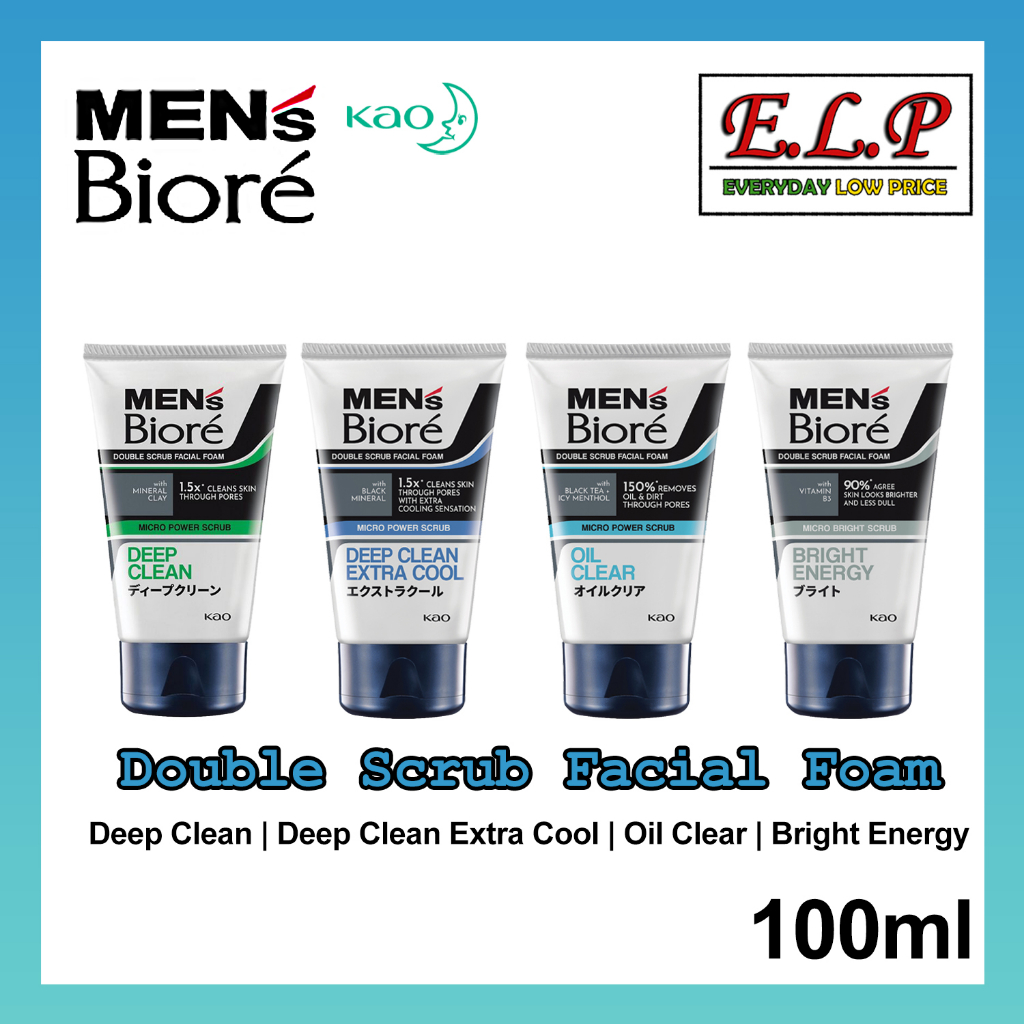Men's Biore Double Scrub Facial Foam 100g | Shopee Malaysia