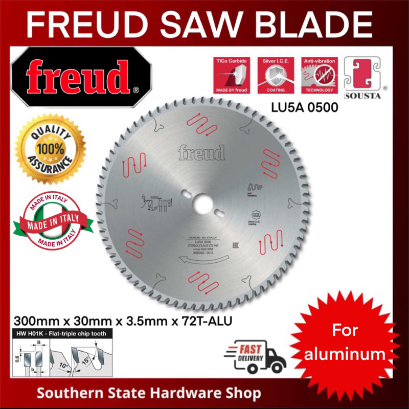 FREUD SAW BLADE FOR ALUMINIUM LU5A 0500 12”/300mm x 72T FROM ITALY ...