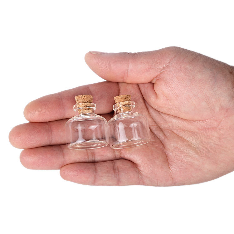 5pcs 20ml Mini Glass Bottles Funnels Set Transparent Small Empty Glass ...