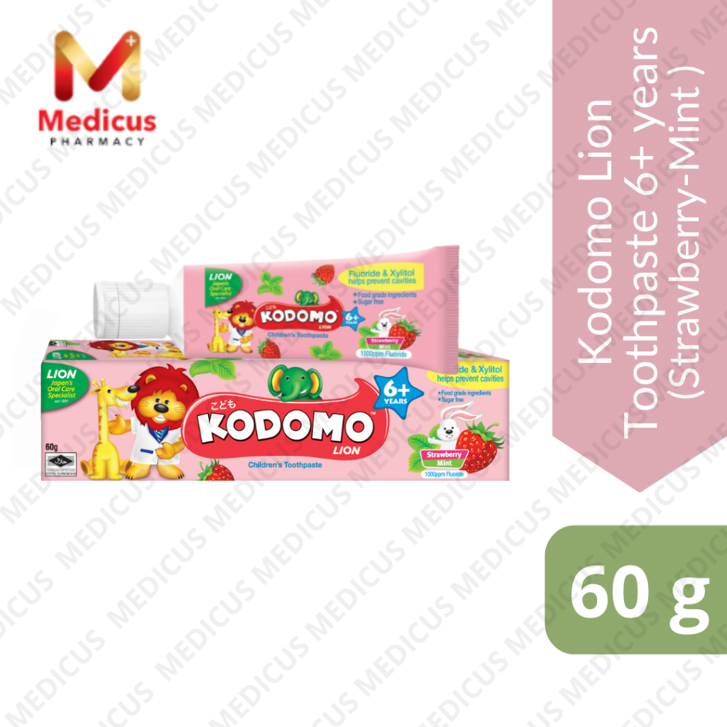Kodomo Lion Children's 6+years Toothpaste 60g Strawberry-Mint Flavour (Exp: 11/2025) | Shopee ...