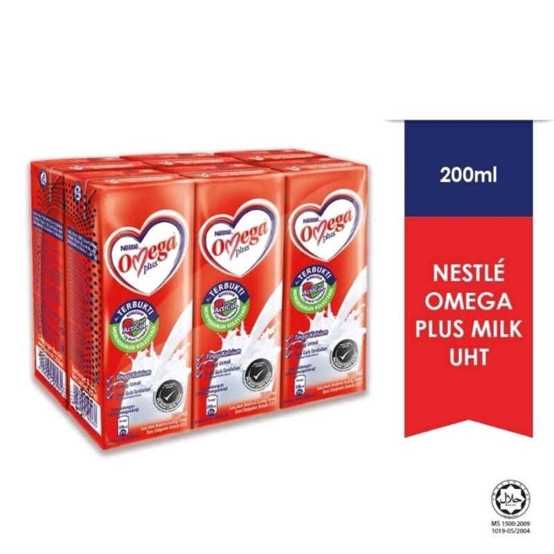 Nestle Omega Plus UHT Milk (200ml x 6pcs) | Shopee Malaysia