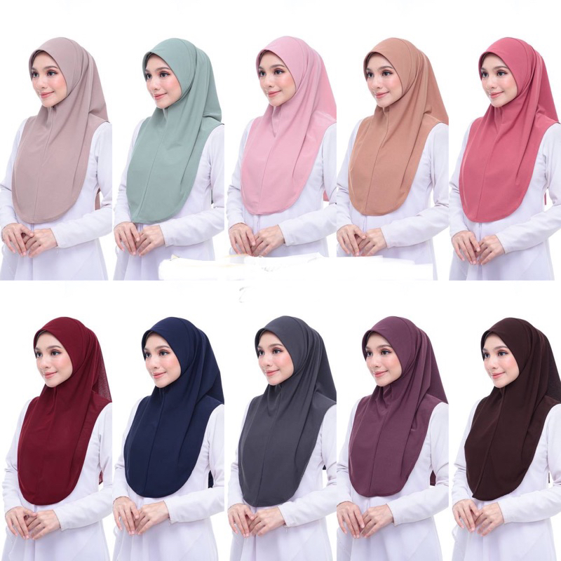 Tudung Sarung Moscrepe Sarimah Plain Instant READY STOCK SIZE M L AWNING SCUBA | Shopee Malaysia