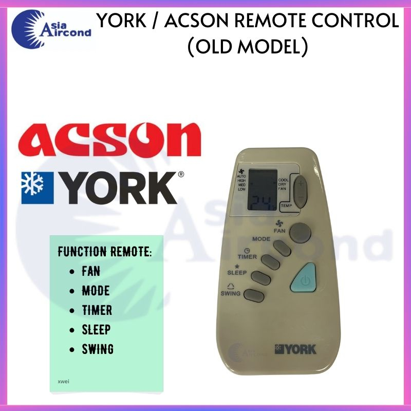 YORK / ACSON AIRCOND REMOTE CONTROL 【OLD-MODEL 】 | Shopee Malaysia