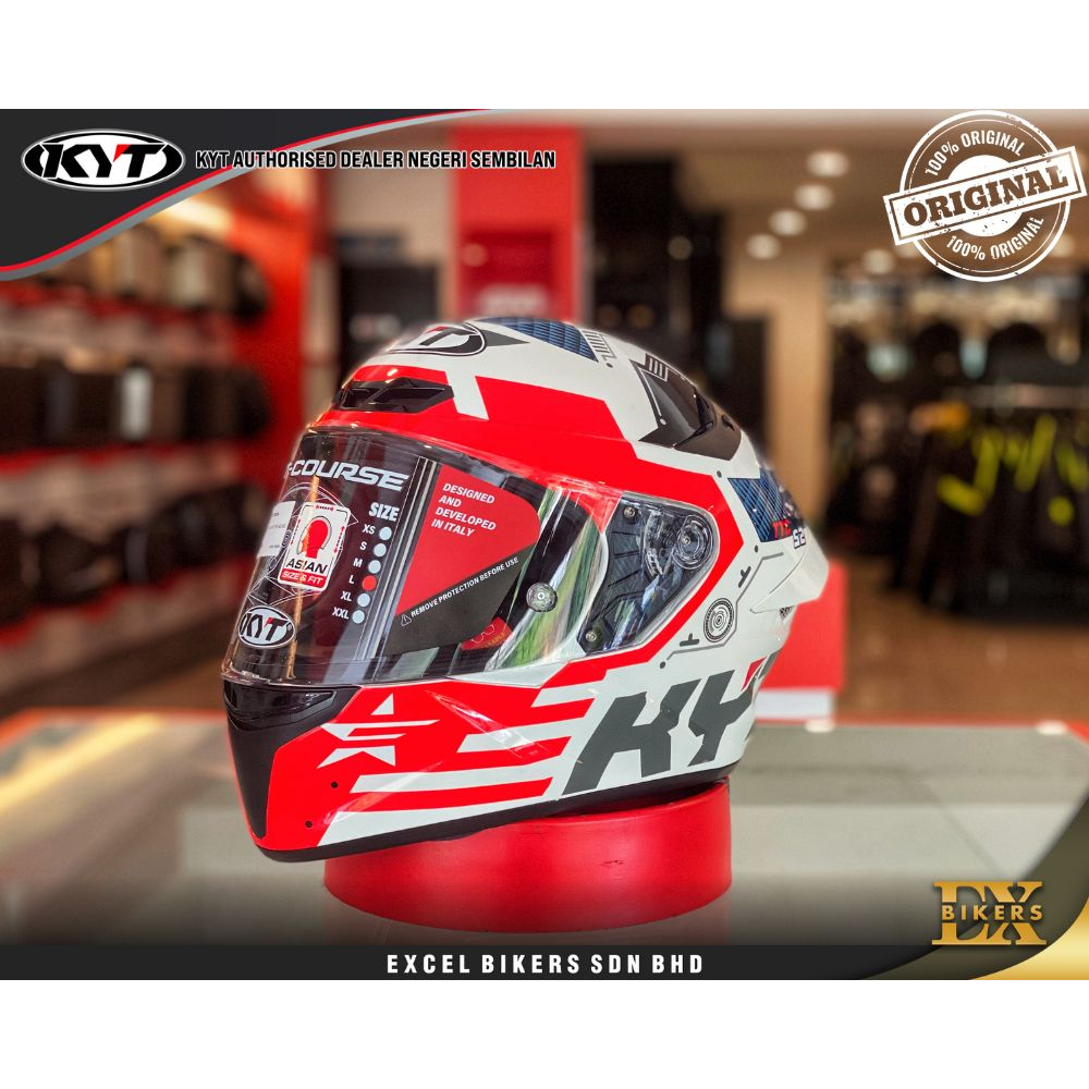 KYT HELMET TT COURSE FUSELAGE RED /Full Face Helmet / Motorcycle Helmet ...