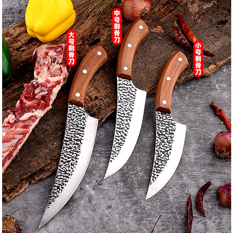 Boning knife butcher knife hammered forged skinning pig killing knife ...