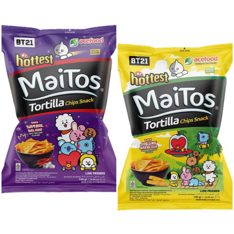 MAITOS TORTILLA CHIPS SNACK BT21 SPECIAL EDITION 140G (TWO FLAVOURS ...