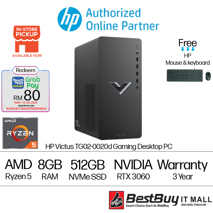 HP Victus TG02-0020d 15L Gaming Desktop PC (AMD Ryzen 5 5600G, 8gb ram ...