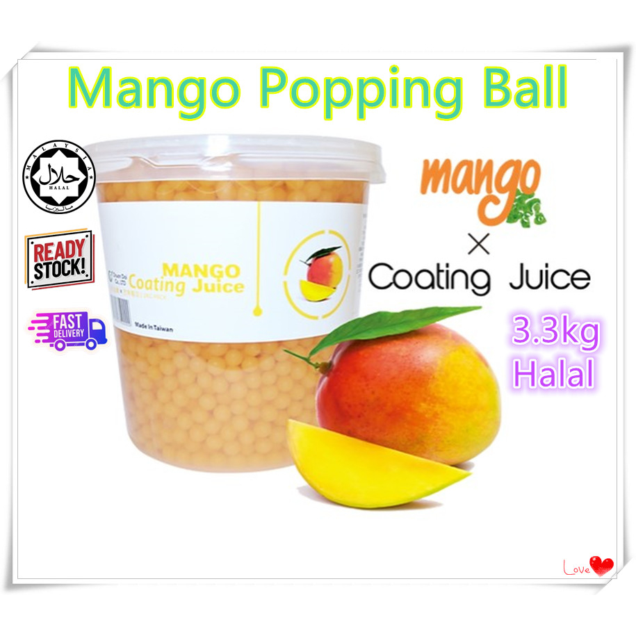 Mango Coating Boba/ Mango Popping Ball -3.3kg (Halal) | Shopee Malaysia