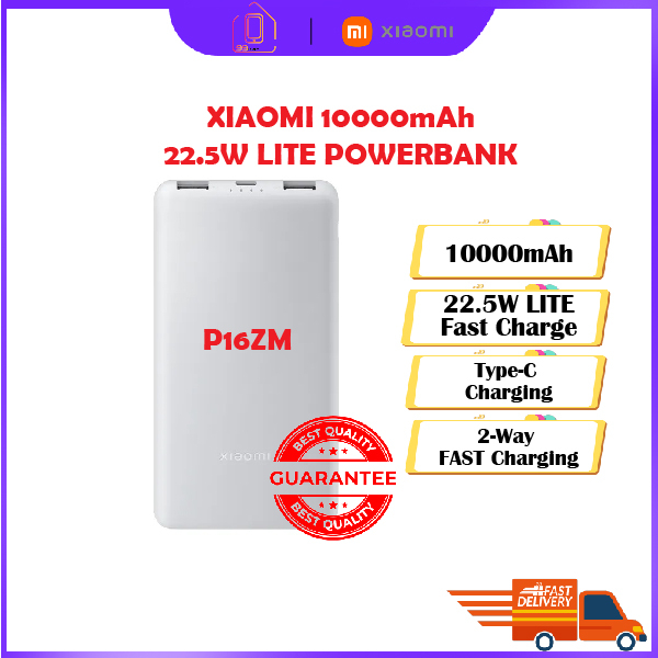 Xiaomi Power Bank 10000mAh 22.5W Lite Version P16ZM Type C PD Two Way Fast Charging Mi Powerbank ...