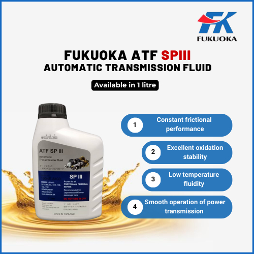 Fukuoka ATF SPIII (1L) Minyak Gearbox SPIII - suitable for Proton and Perodua series * FOR NON ...