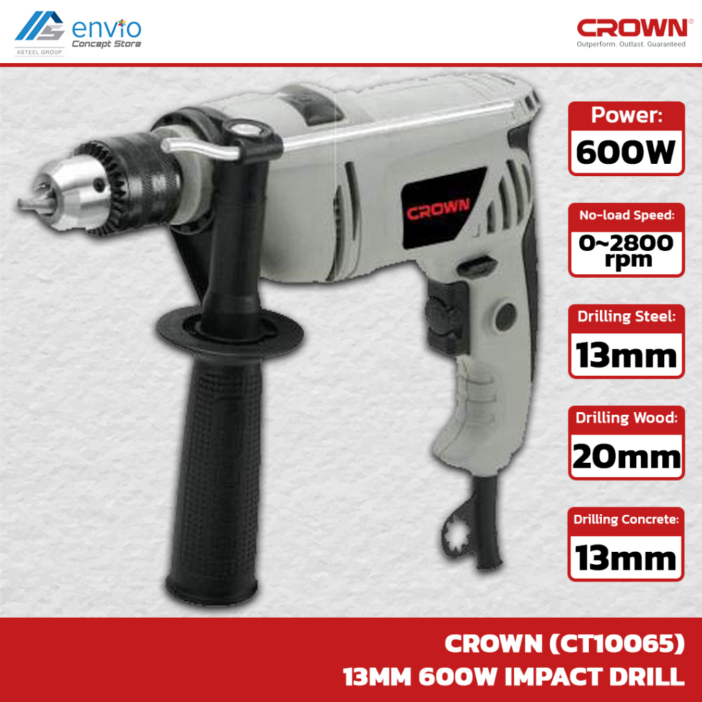 CROWN 13MM 600W IMPACT DRILL (CT10065) | Shopee Malaysia