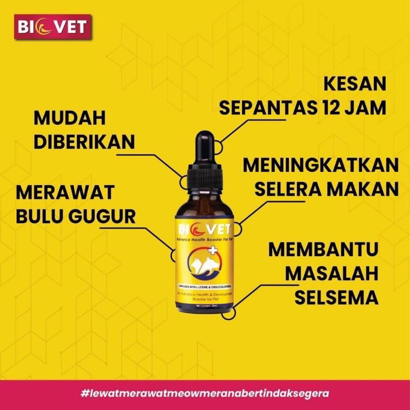 [ORIGINAL HQ] BIOVET ADVANCE HEALTH BOOSTER 30ml | Vitamin Kucing gemuk ...