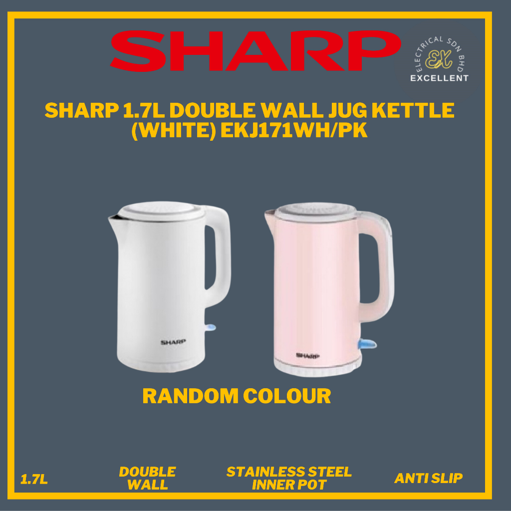 SHARP 1.7L Electric Kettle EKJ171WH / EKJ171PK | Durable Stainless ...