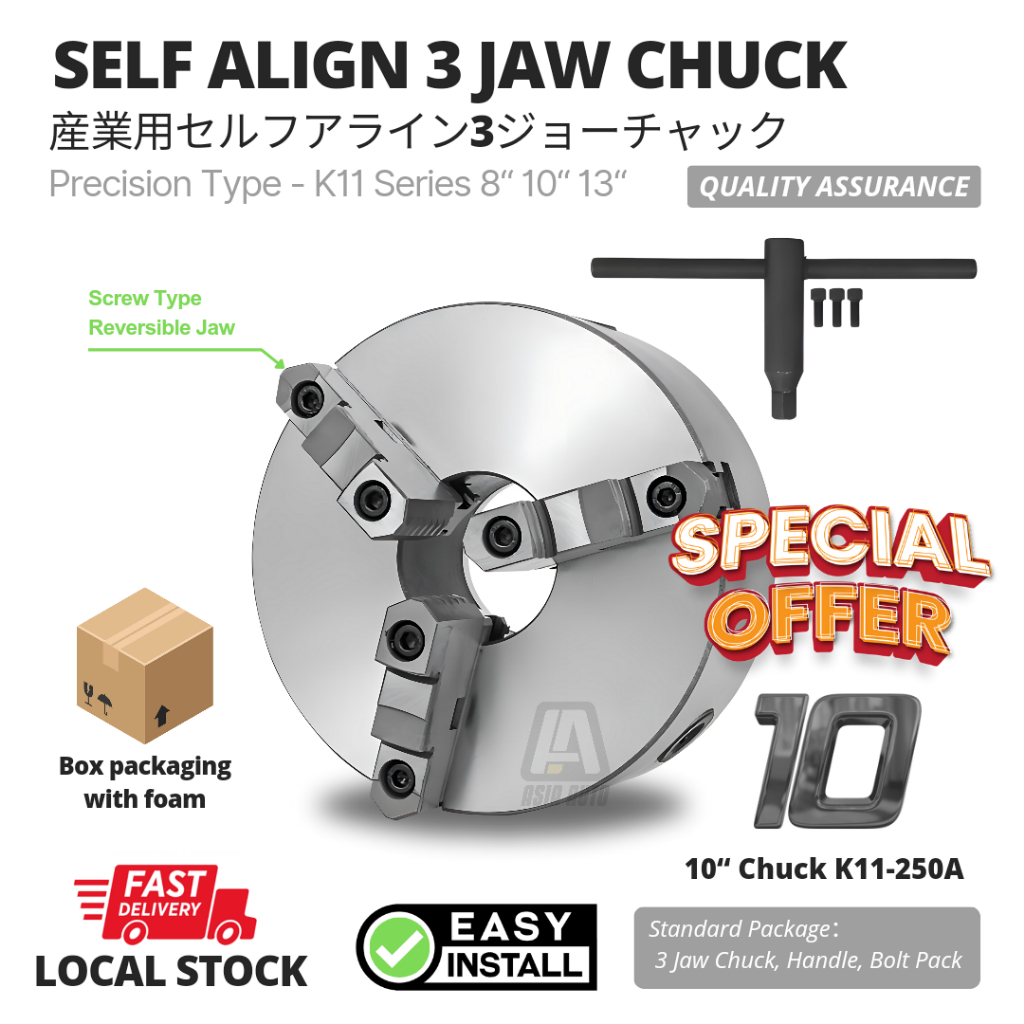 3 Jaw Chuck 10" 13" K11 Self Align 3 Jaw Industrial Clamping Chuck ...