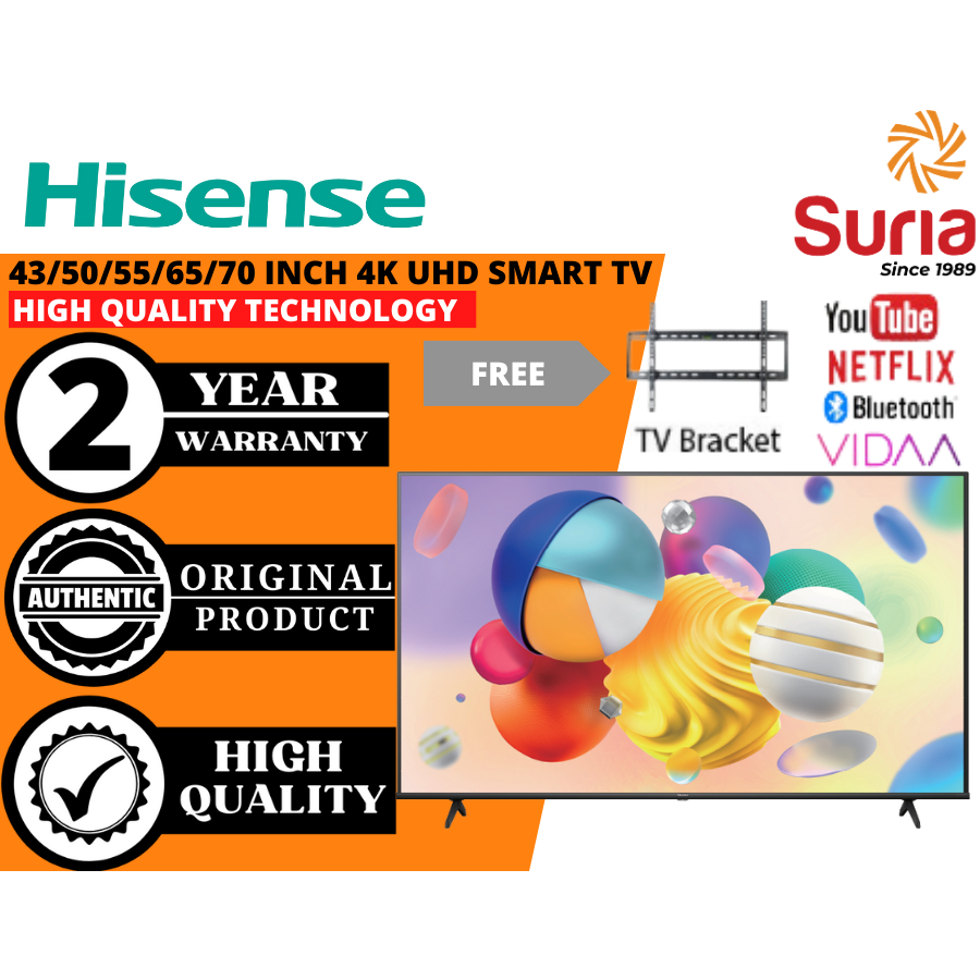 (Free Delivery Kedah,Penang & Perlis) Hisense 50/55/58/65 Inch 4K UHD ...