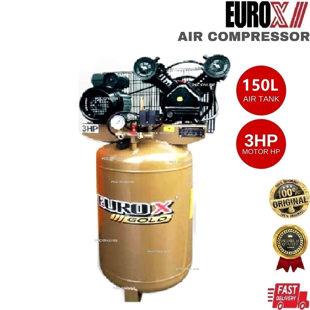 EUROX EAW-6220 Air Compressor|Compressor Angin| 3HP 150Liter 8Bar (Heavy Duty) | Shopee Malaysia