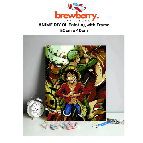 [Ready Stock] One Piece Anime DIY Oil Painting By Numbers With Frame ...